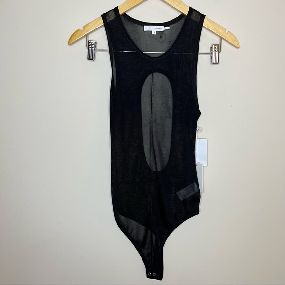 Good American | Tops | Nwt Good American Extreme Sheer Mesh Bodysuit ...